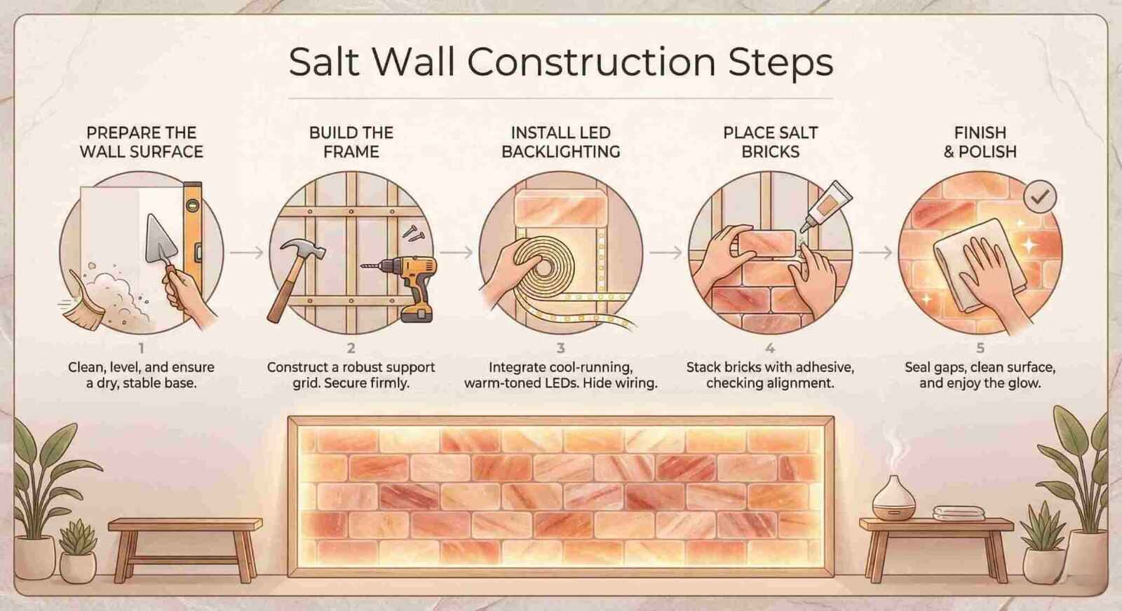 Salt Wall Construction Guide to Build Stunning Himalayan Salt Walls